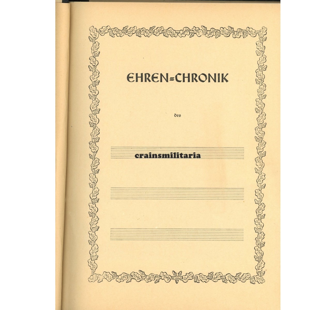 Crain's Militaria - Unused Ehren-Chronik photo album