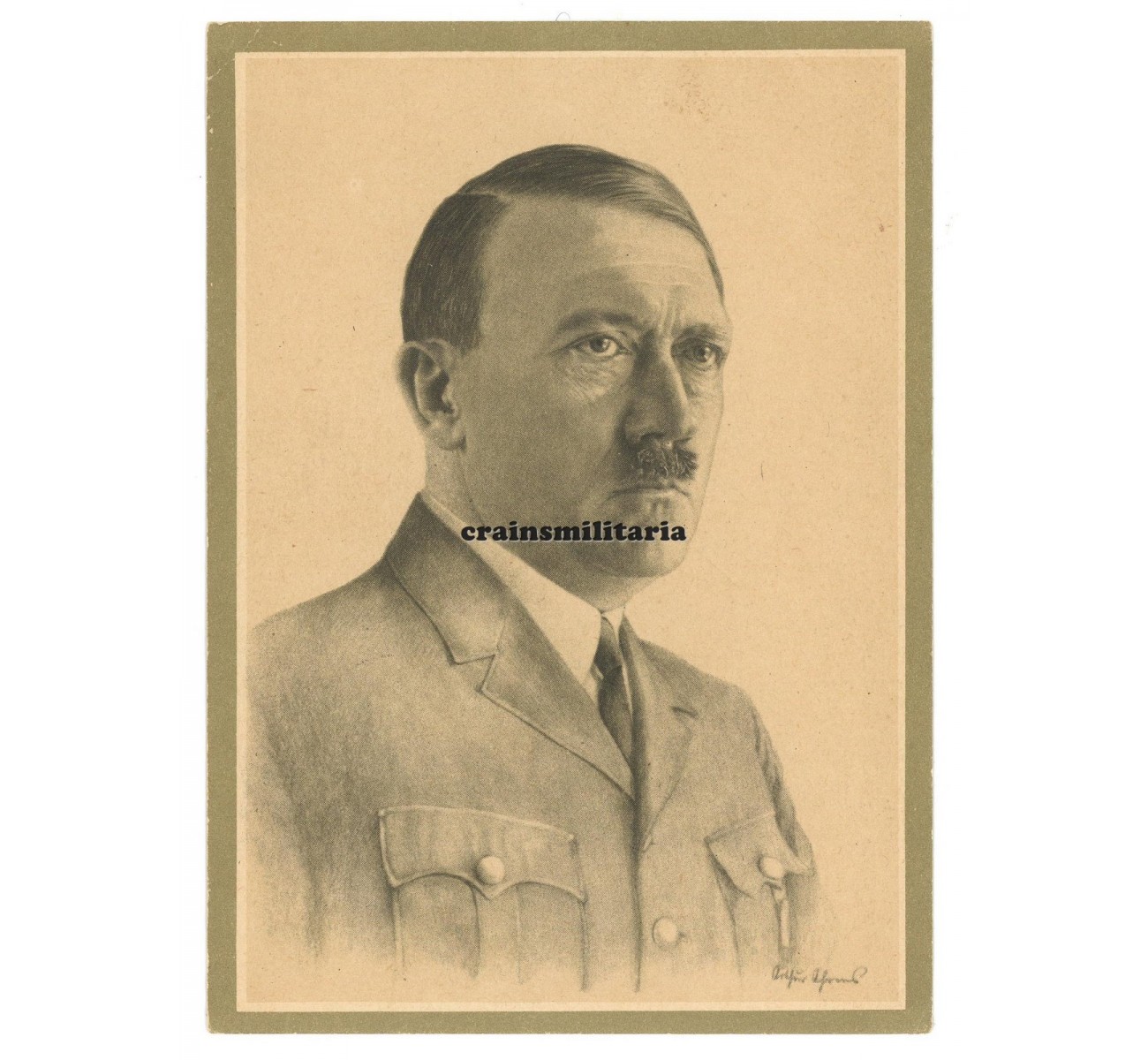 Crain's Militaria - Adolf Hitler drawing postcard