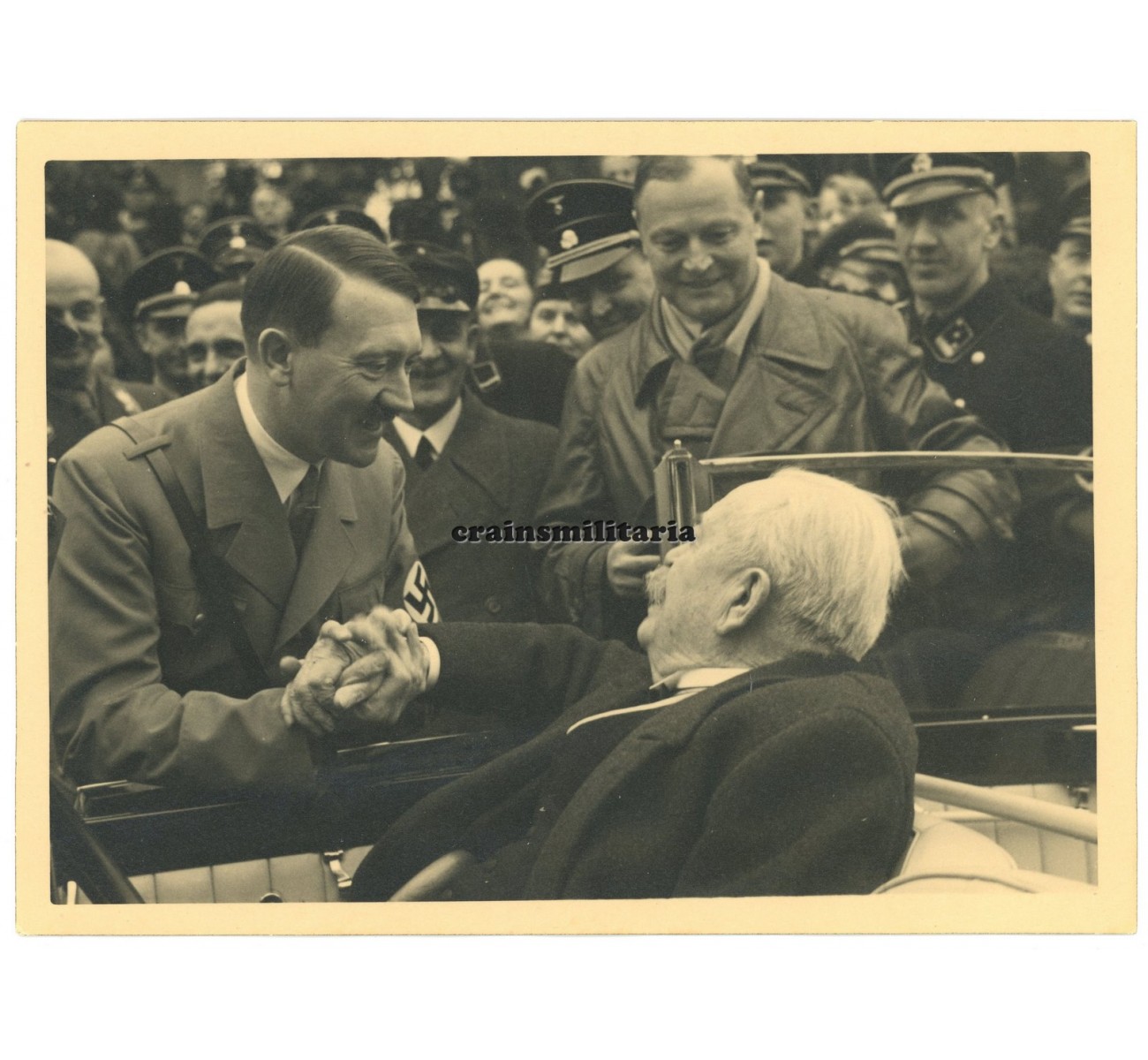 Crain's Militaria - Adolf Hitler greeting Karl Litzmann