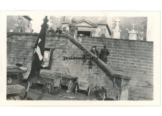 Crain's Militaria - Captured SS flag in France 1944