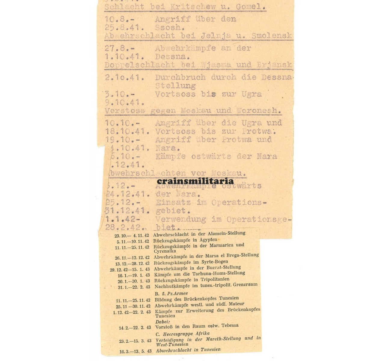 Crain's Militaria - DAK medic POW Wehrpass, prisoner exchange